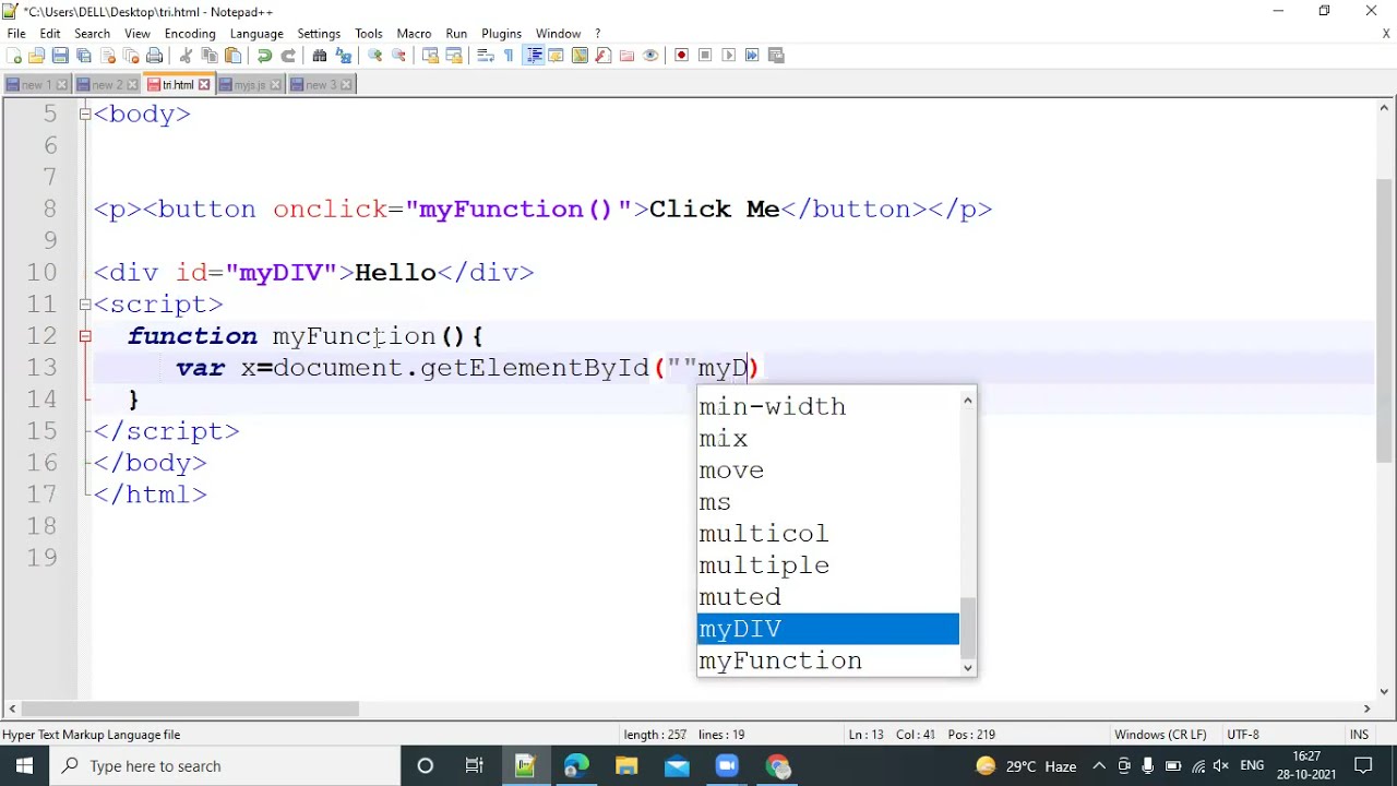 Toggle Button Used For Change Text Using JavaScript