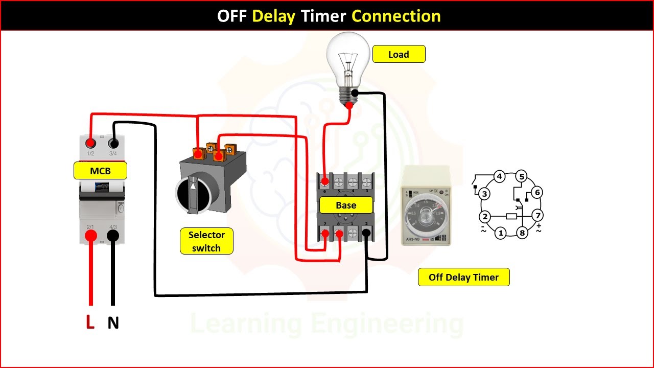 OFF Delay Timer Wiring Diagram #learning_engineering_bangla #electrical