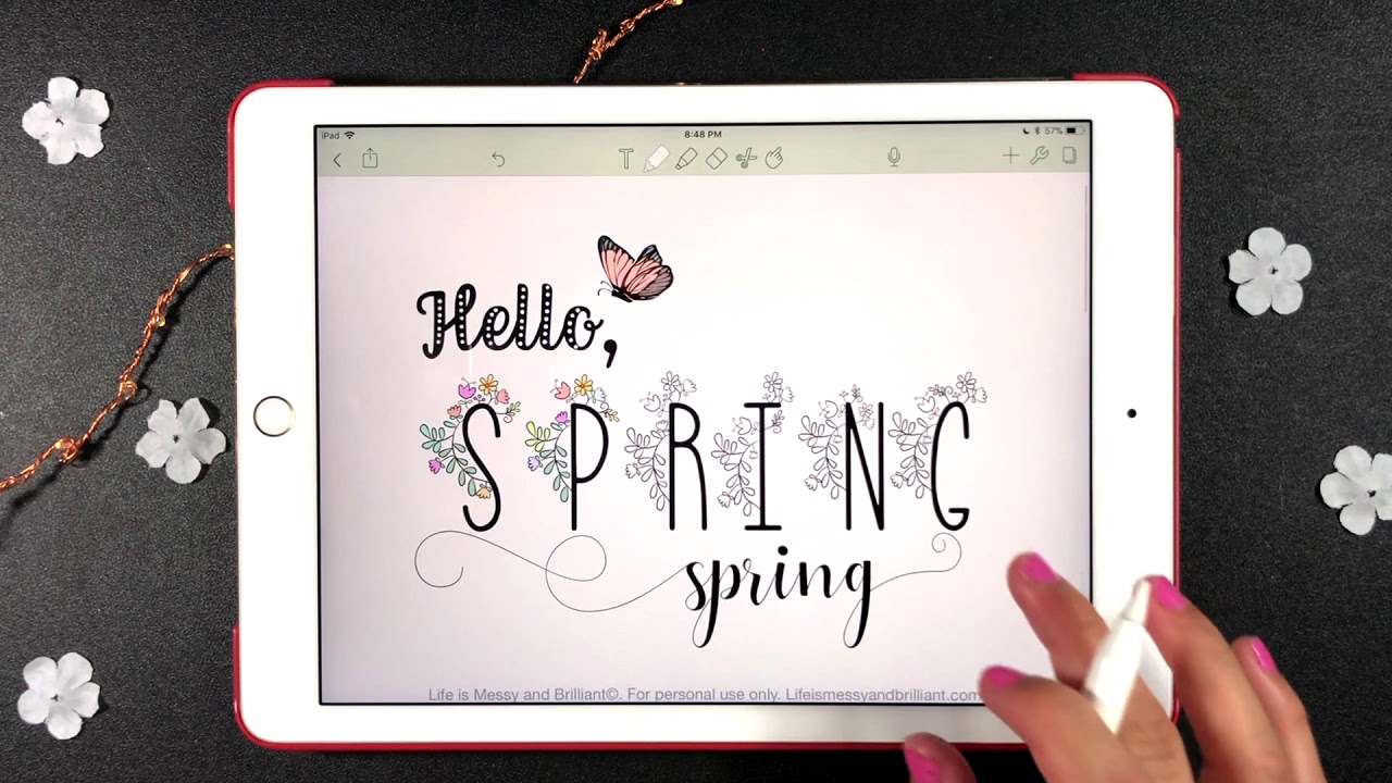 Spring Coloring Page Printable with the Notability App