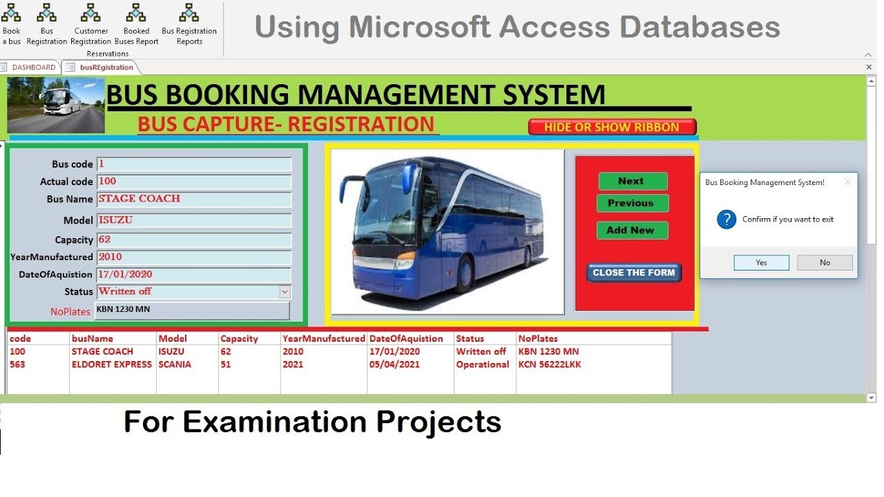 Microsoft Access Database Project | How to Create a Bus Booking System Using