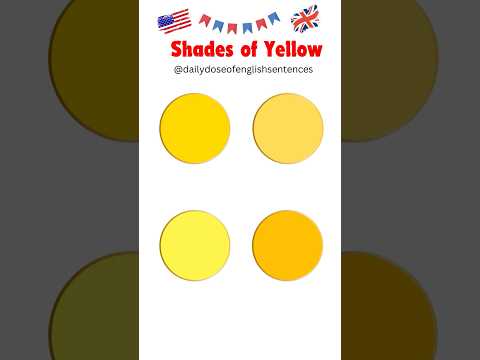 🎨 Shades of Yellow in English! | Learn Unique Color Names 💛✨ #colors #yellow #english