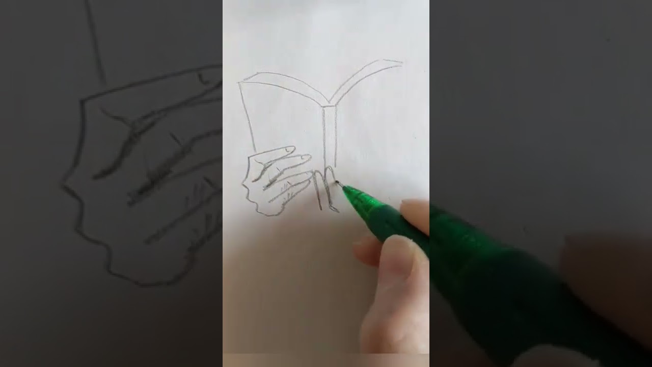 how to draw hands: book holding