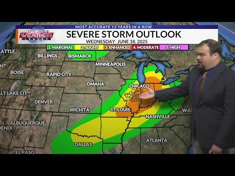 Adam "Severe storms are back in the forecast today with hot and humid weather following right after"