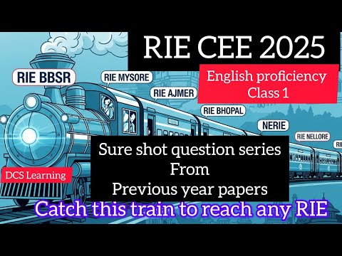 RIE CEE 2025 || sure shot questions from PREVIOUS YEAR papers || ENGLISH PROFICIENCY PART 1