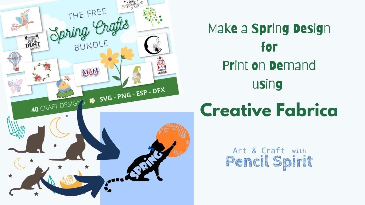 Cat Spring simple tutorial with Inkscape and Creative Fabrica's clip arts