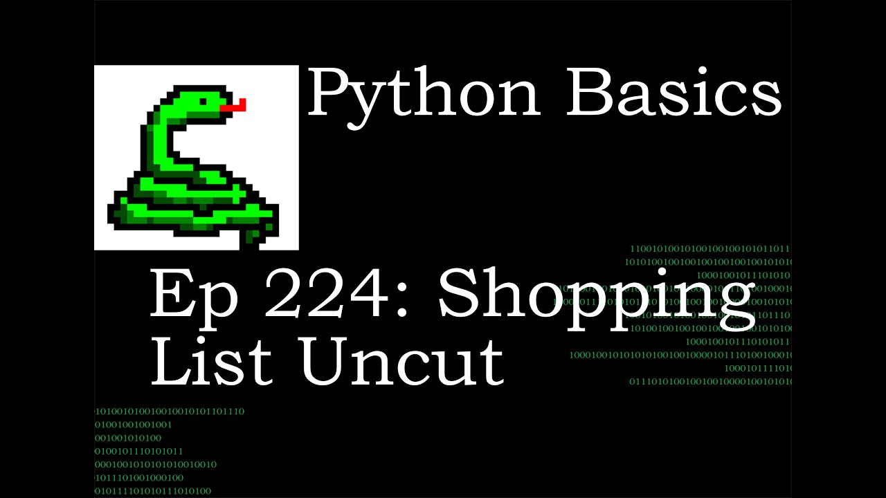 Python Basics Shopping List Uncut