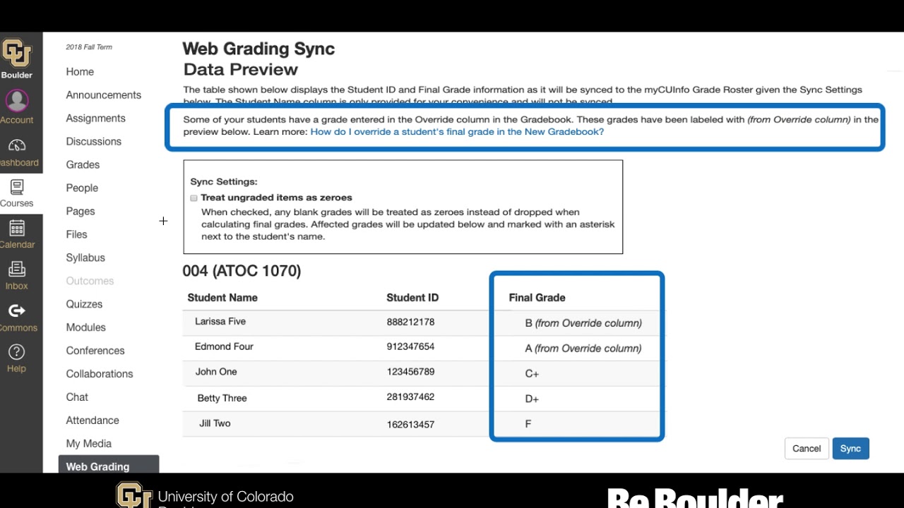 Web Grading Sync Tutorial
