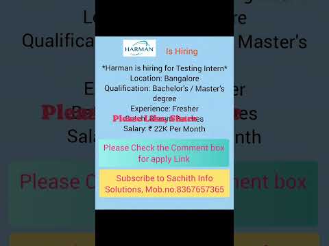 Harman is hiring Testing Intern #freshers #fresherjobs