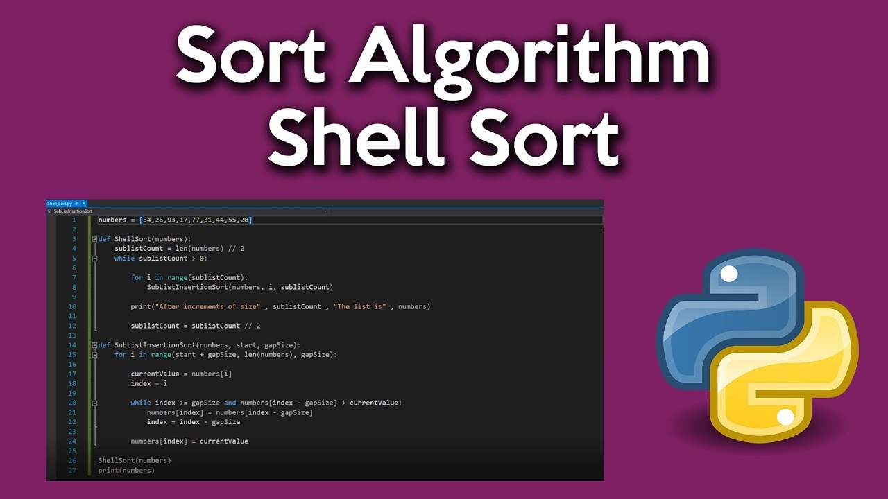 Python Sort Algorithms - Shell Sort