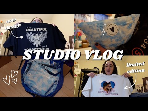 studio vlog 2: ???? behind the scenes of a shop update, limited edition designs & packing orders ????
