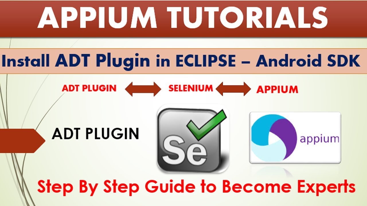 Complete Appium Tutorials | Install ADT Plugin in ECLIPSE |Android SDK