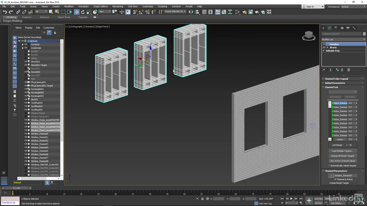 3ds Max Tutorial - Animated Booleans