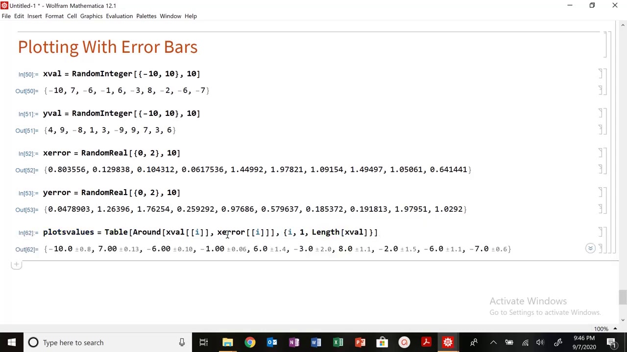 Mathematica Module 2: Plotting with Error Bars