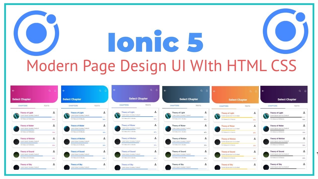 Ionic 5 Angular 12 : Modern UI List Page With ion-segment