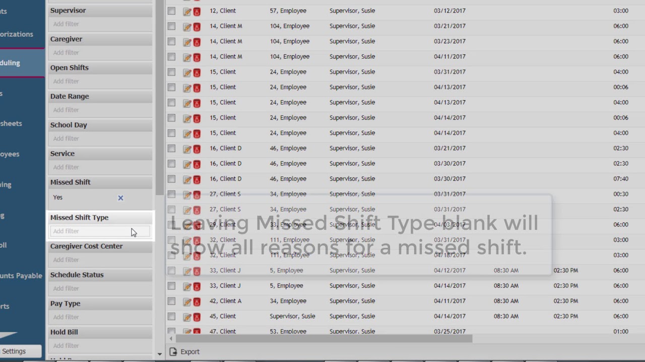 Scheduling: Grid View Filters & Reporting