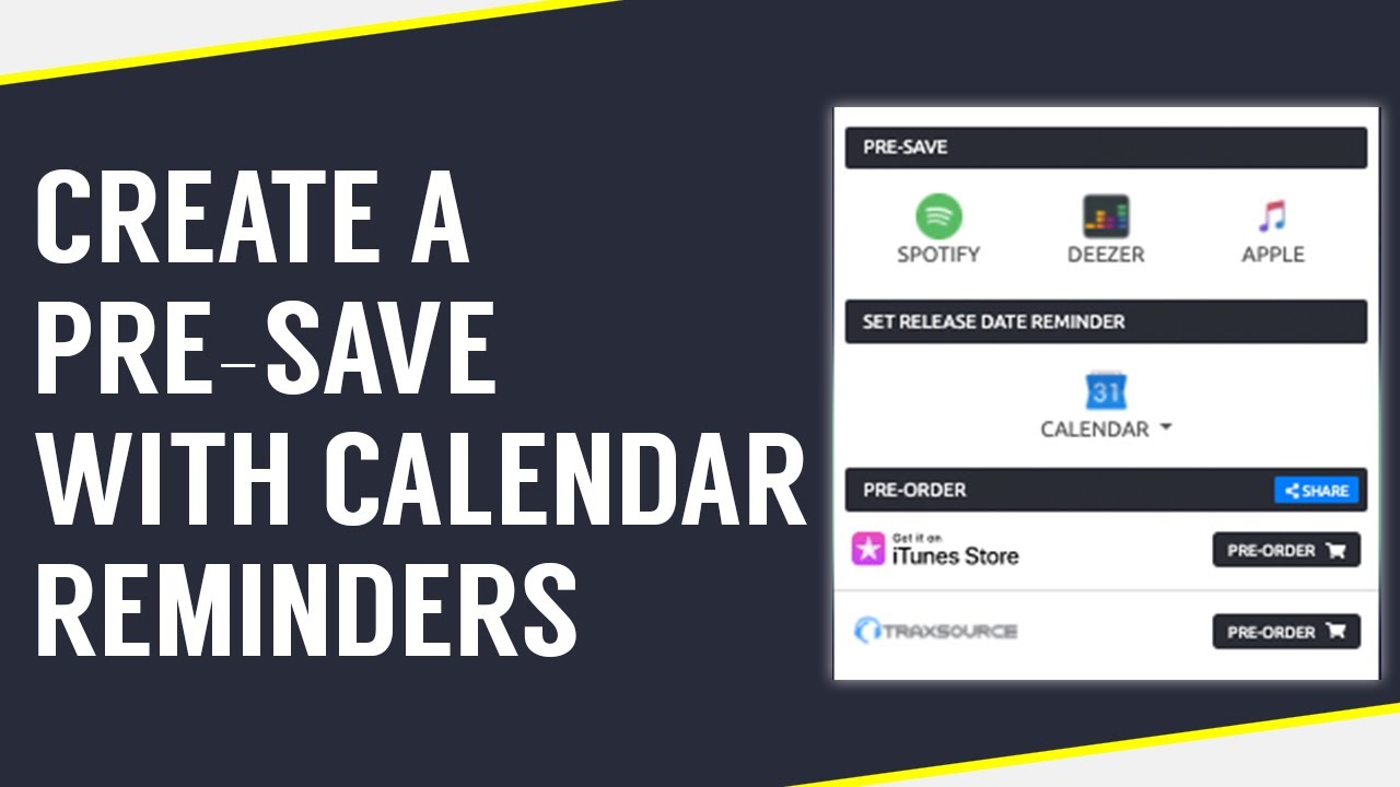 How to create Spotify Pre-Save Campaigns with Calendar Reminders for free with Soundplate Clicks