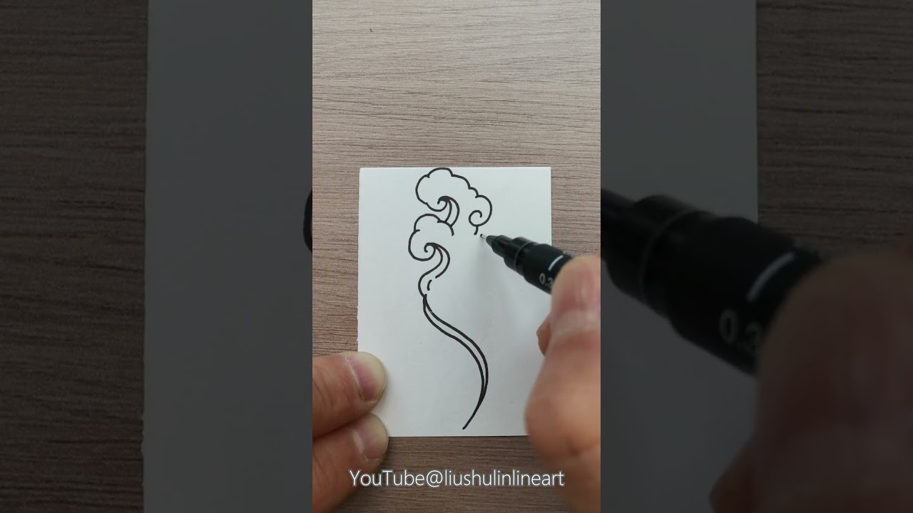 零基础如何画云纹-015/Zero-based/how to draw clouds/zentangle/zendoodles/doodle/Chinese traditional pattern