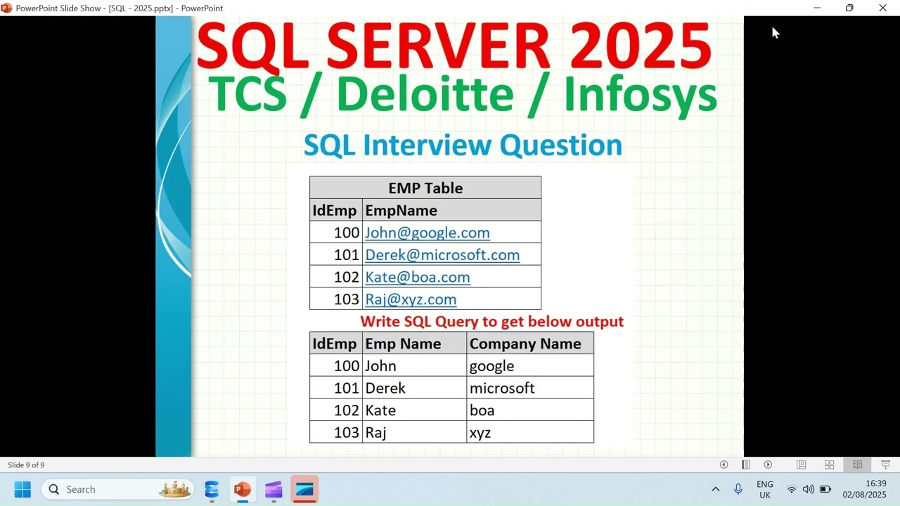 SQL Interview | Scenario based SQL interview Question | Experienced SQL Interview questions