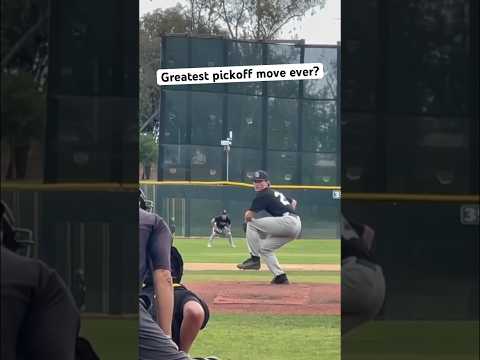 Balk or elite pickoff move?… ‘24 Ryan Vaughn, JSerra Catholic (CA) #baseball
