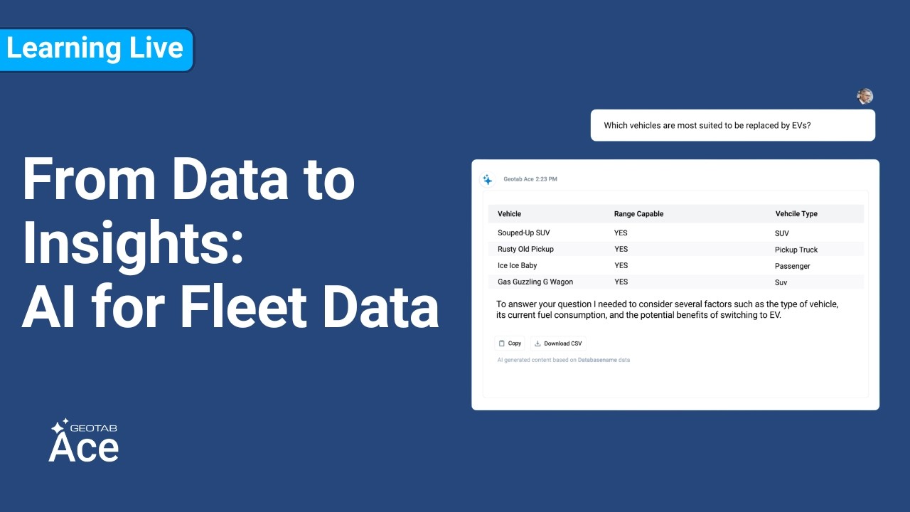 Turn Fleet Data into Answers in Seconds | Geotab Ace