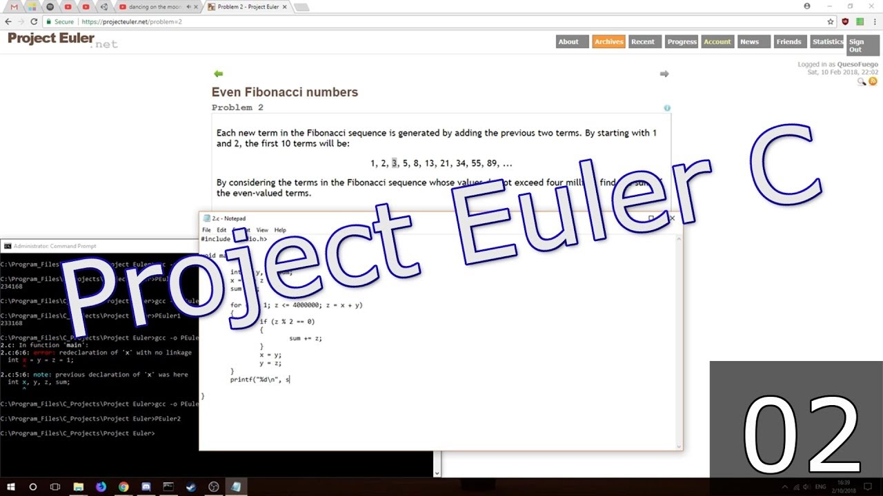 Project Euler in C #2: Even Fibonacci Numbers