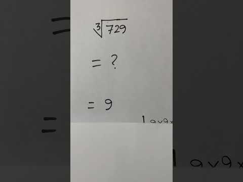 #shortsviral #maths #cube root 729 = ?