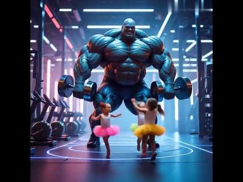 **"Giant Meets Tiny Dancers: Bodybuilder’s Surprising Dance Party!"**