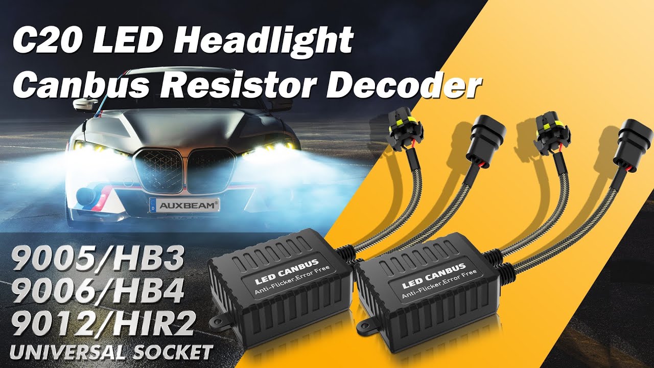 How to Connect 9005/9006/9012 C20-Model Decoder-Pro Enhanced LED Headlight Bulbs CANBUS Decoder