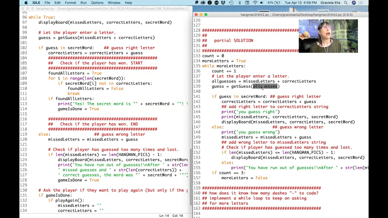 Hangman.py getguess function