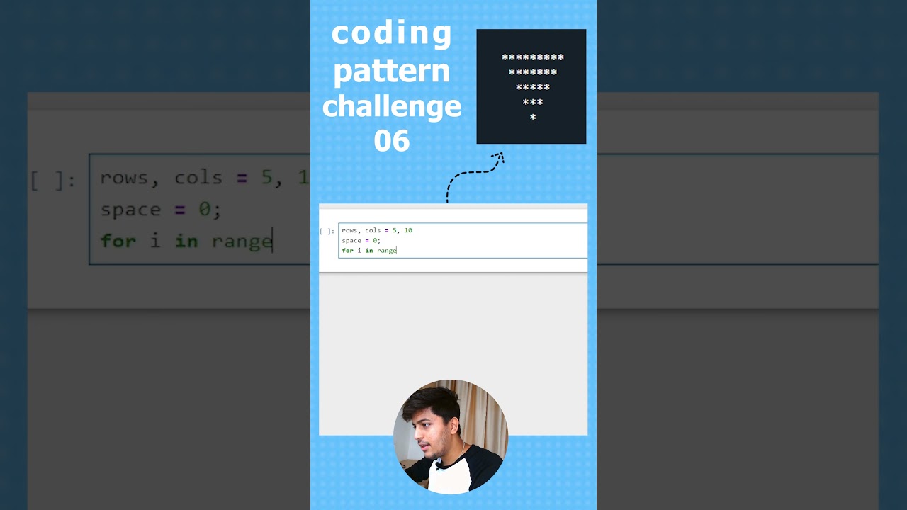 Coding Pattern Challenge-06 #pythonprogramming #coding #codingchallenge #youtubeshorts #codingtricks