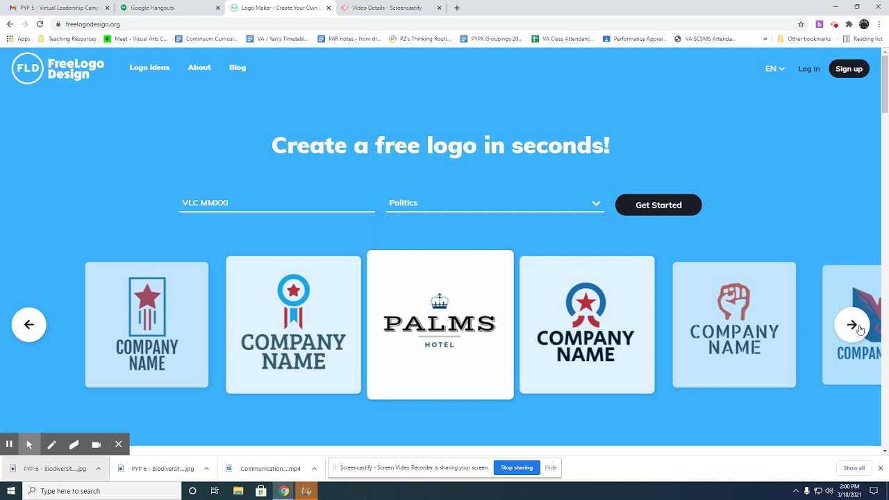 Creating Logo with Freelogodesign.org
