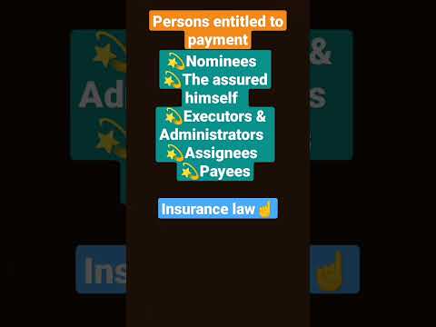 How to study law💯very easily||Persons entitled to payment in insurance #law #tips