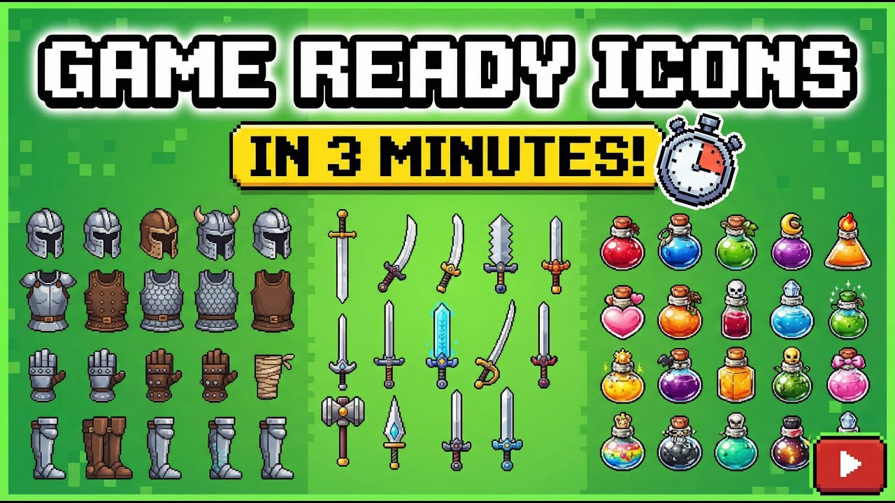 How I Create Totally Custom Game Icon Sets in Minutes - Any Art Style! - Full Workflow