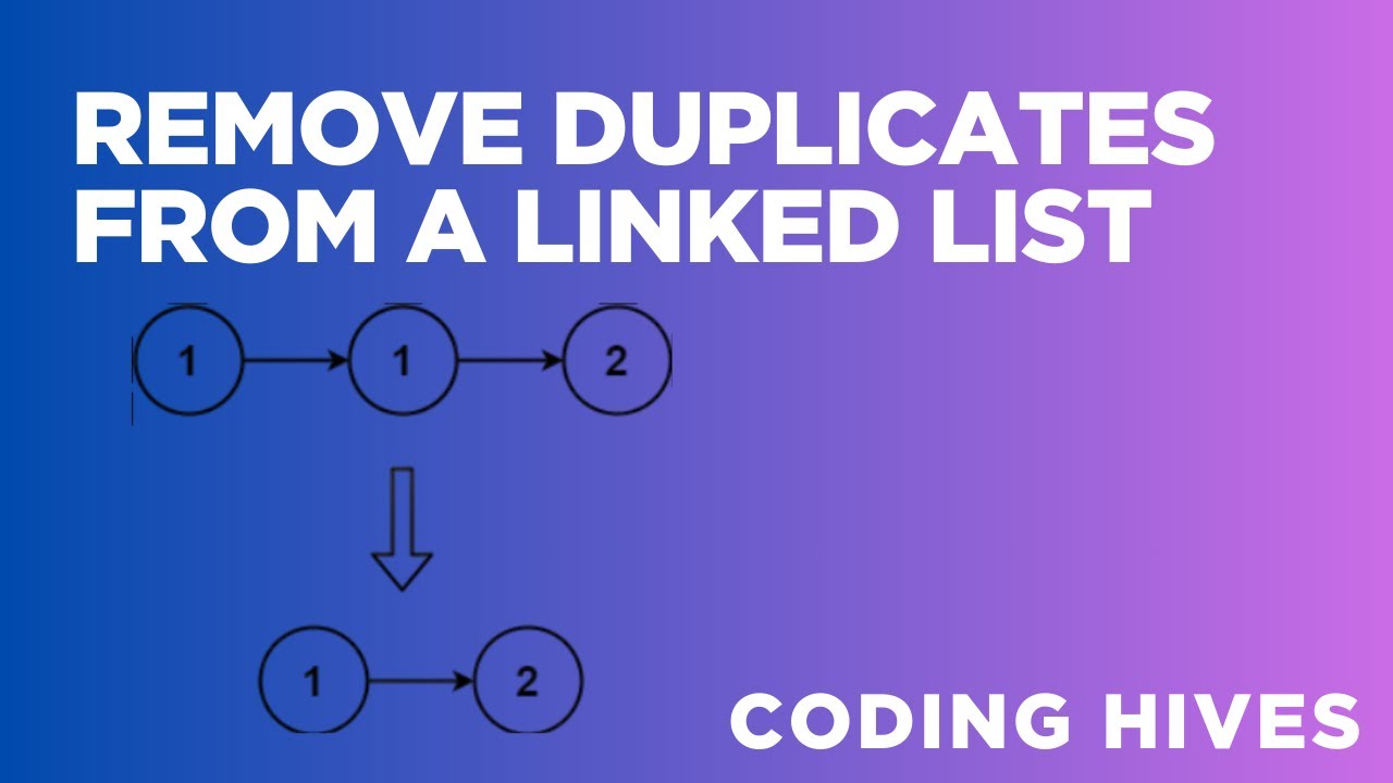 Remove Duplicates from a LinkedList - Python Coding Interview Question Explained Simply|Coding Hives