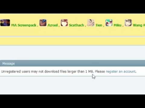 Mugen Archive Won't Let Unregistered Users Download Files Over 1 MB