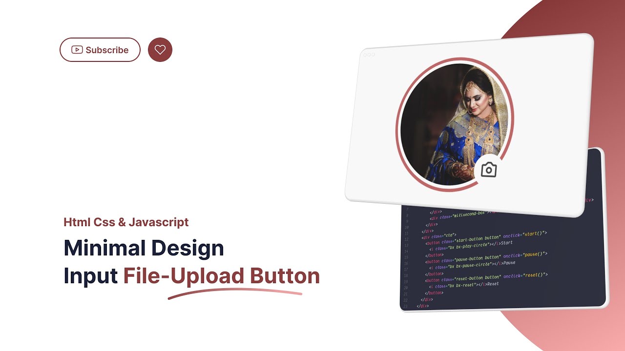 Custom File Upload Button CSS | With Html, Css & JavaScript | Minimal Design