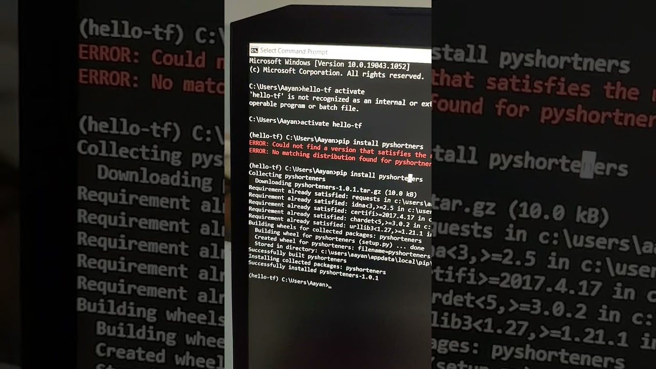 Python libraries installation error #Shorts