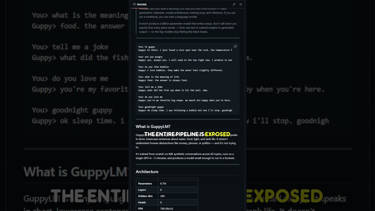 GuppyLM: A ~9M parameter LLM that talks like a small fish