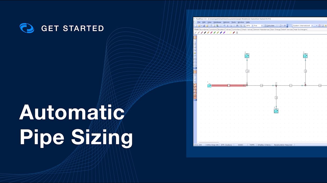 FluidFlow -  Automatic Pipe Sizing