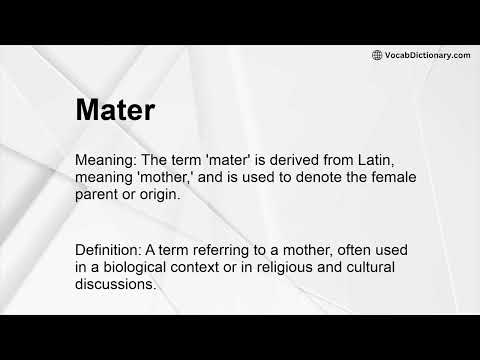 Mater Meaning