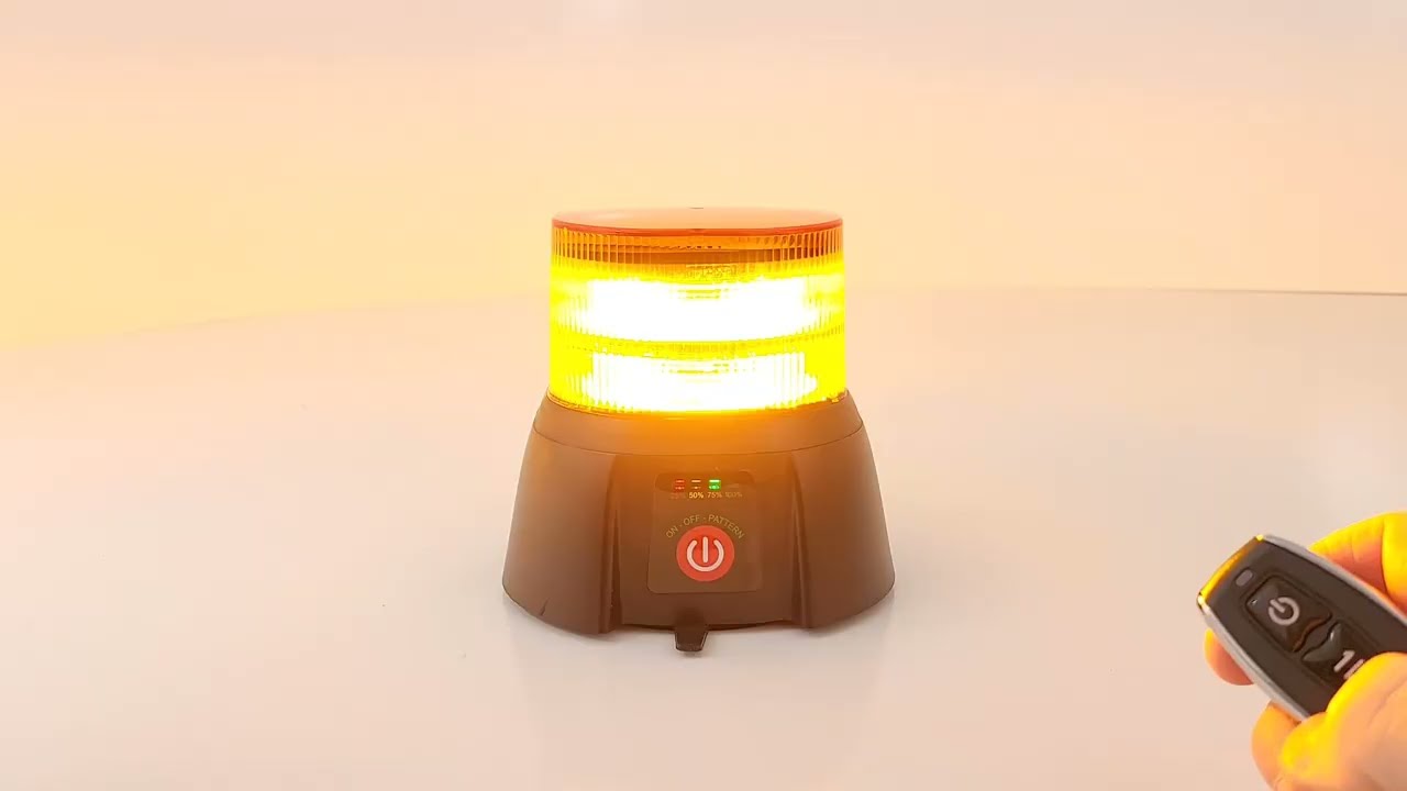 Rechargeable Amber LED Beacon - Wireless with Remote Control - Magnetic ...