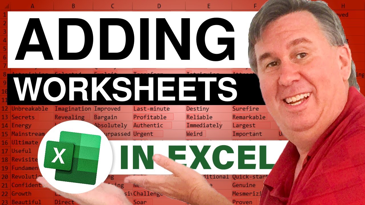 Mrexcels Learn Excel 603 Adding Worksheets Mrexcel Message Board
