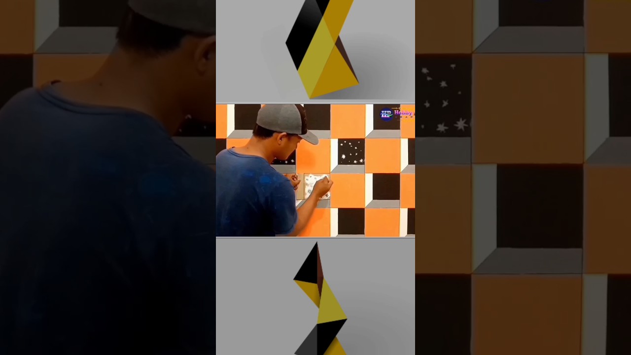 WOW MUDAH SIMPEL DAN KEREN CAY 3D WALL PAINTING #art #painting #shorts