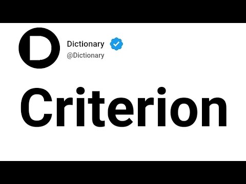 Criterion Meaning In English