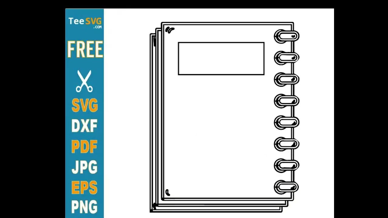 Notebook CLIPART Black and White FREE PNG SVG with Transparent Background - Hand Drawing Spiral