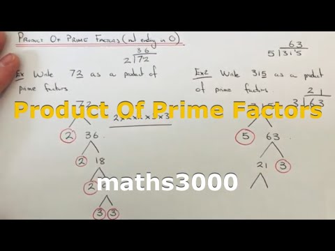Factor Trees And The Product Of Prime Factors. Harder Examples Like 72 And 315.