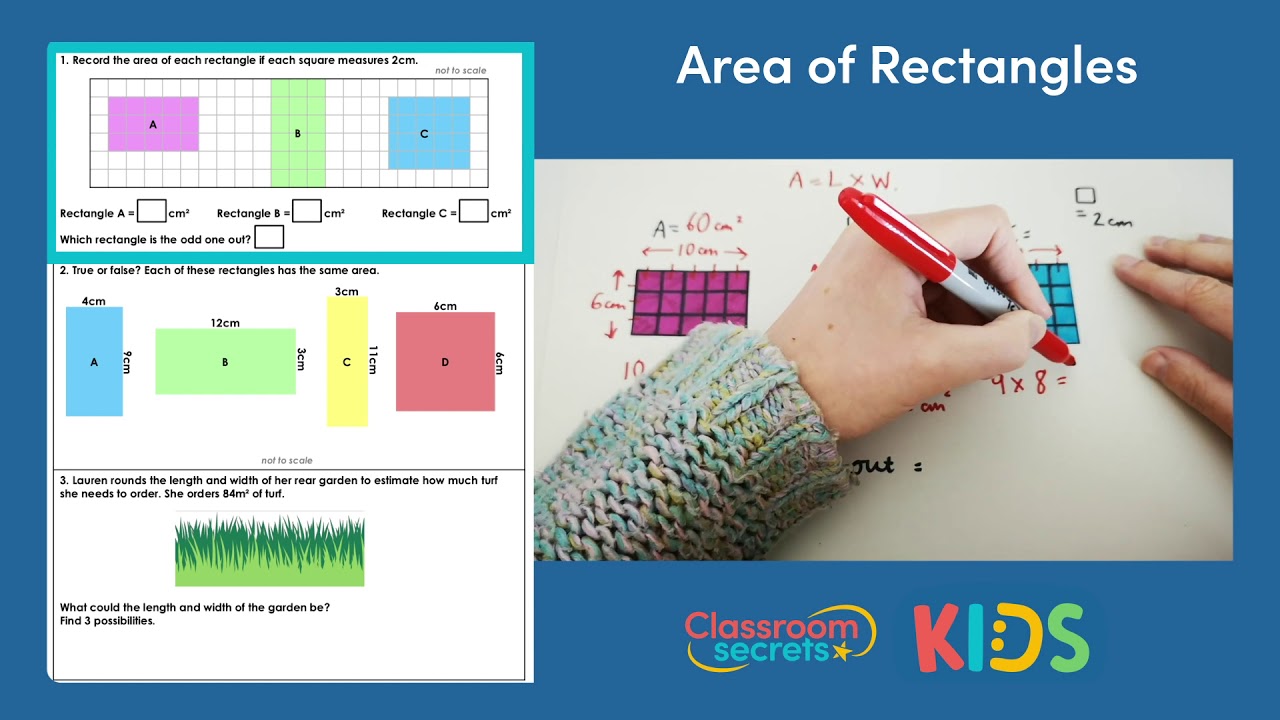 Year 5 Area of Rectangles Answer Video