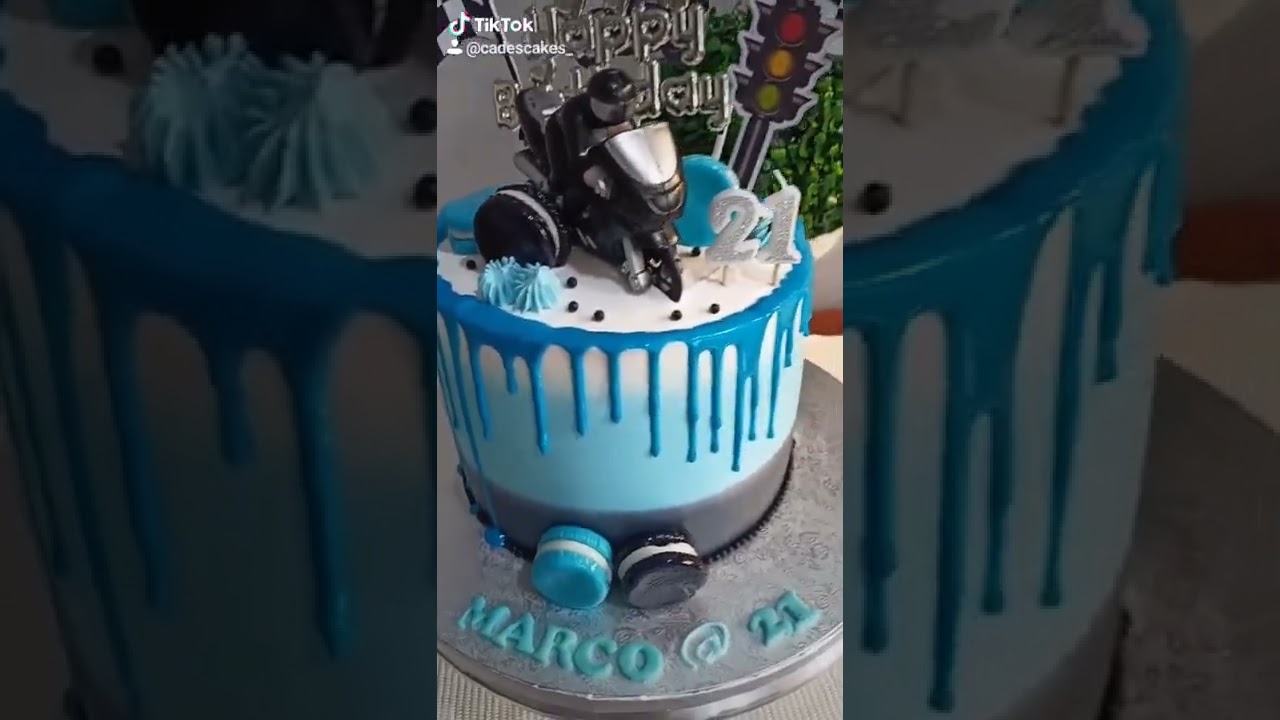 motorcycle theme cake