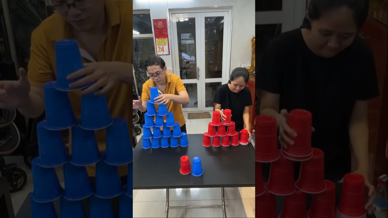 Cup Stacking Pyramid Challenge #shorts