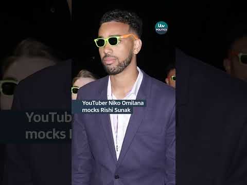 YouTuber Niko Omilana held up an ‘L’ behind Rishi Sunak despite losing to him #itvnews #politics